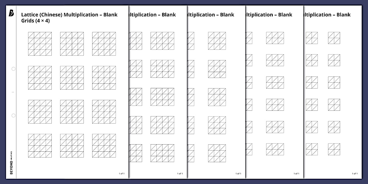 👉 Lattice (Chinese) Multiplication – Blank Grids | Beyond Maths