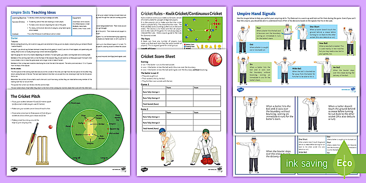 Cricket 5: Umpiring Skills Teaching Ideas