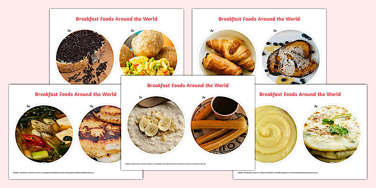 Breakfast Foods Around the World Role-Play Cut-Outs | Twinkl