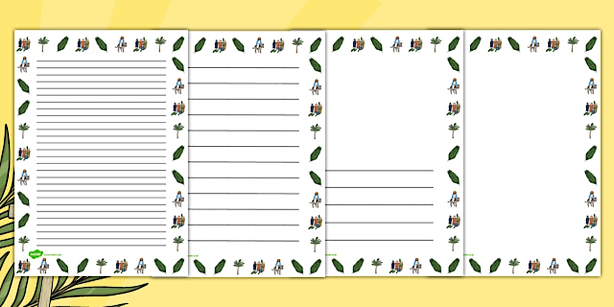 Editable Palm Sunday Portrait Page Borders - Twinkl