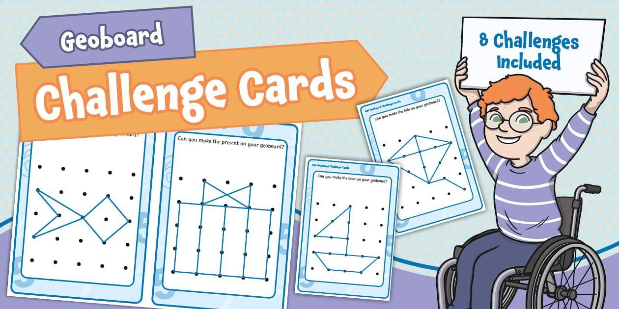 KS1 Geoboard Challenge Cards - Twinkl