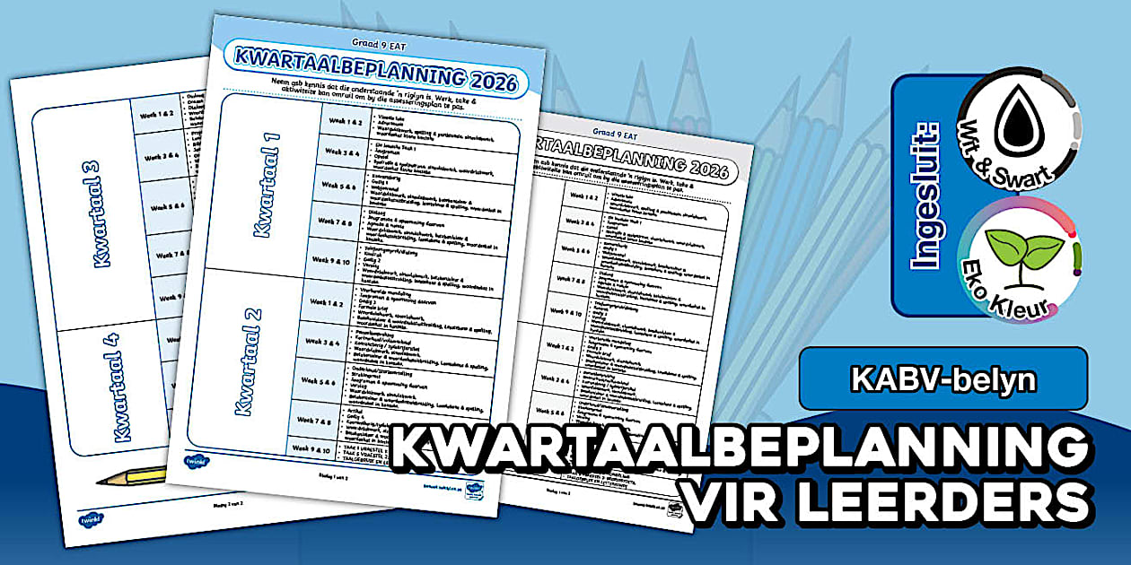 Graad 9 - Afrikaans EAT - Kwartaalbeplanning vir Leerders
