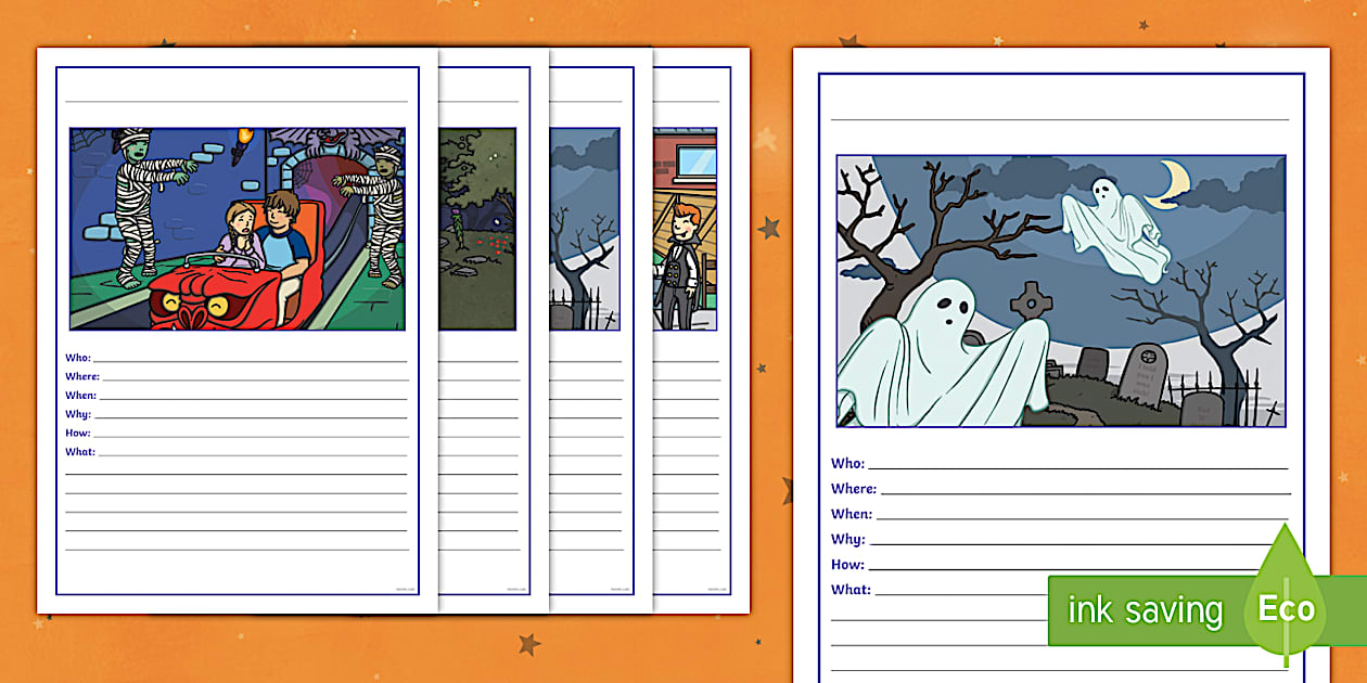 Halloween Picture Prompt Writing Frames | Teacher Made