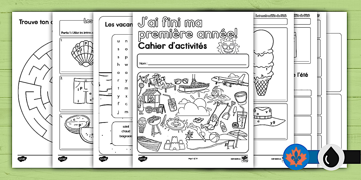 End of Grade One Activity Booklet French (teacher made)