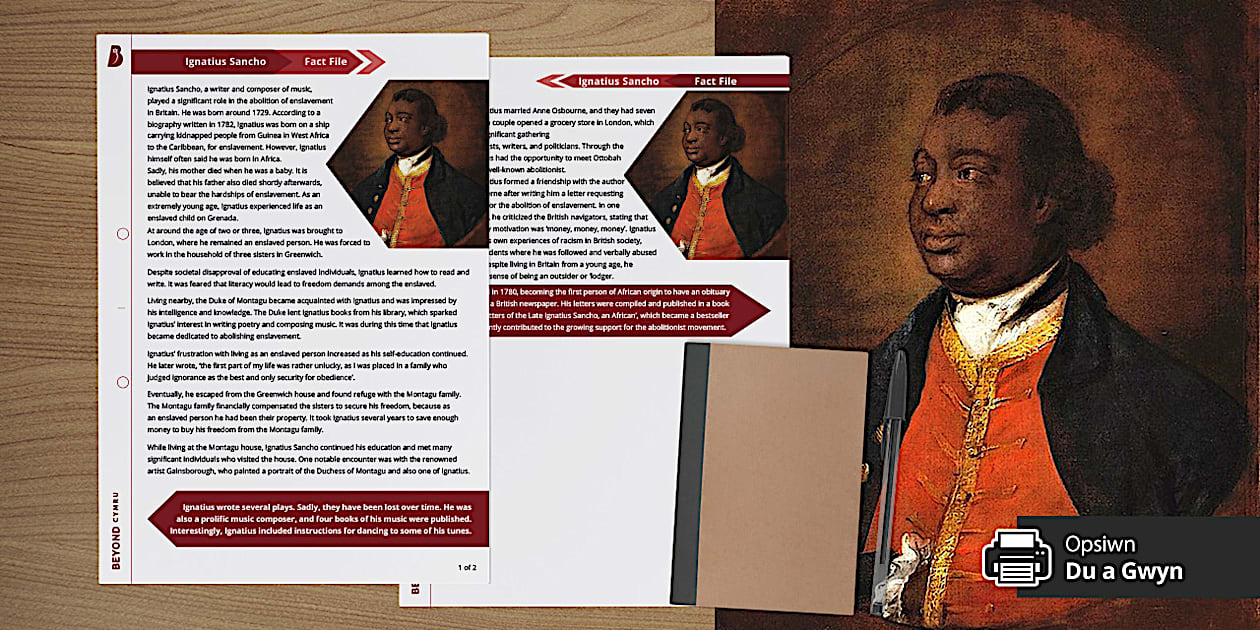 Ignatius Sancho Fact Sheet PS4 (teacher made) - Twinkl