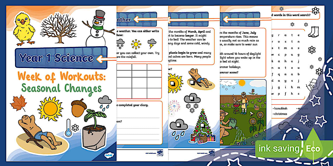 Year 1 Science Week of Workouts: Seasonal Changes - Twinkl