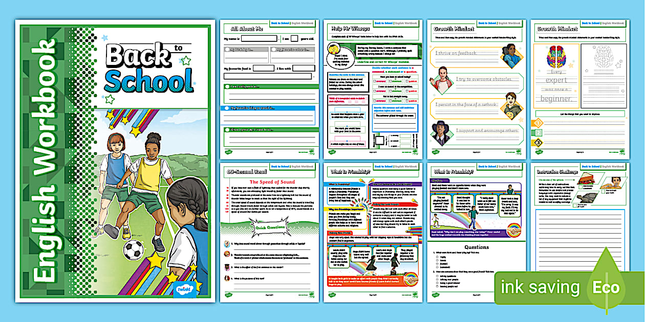 Year 3 Back to School English Workbook - Twinkl