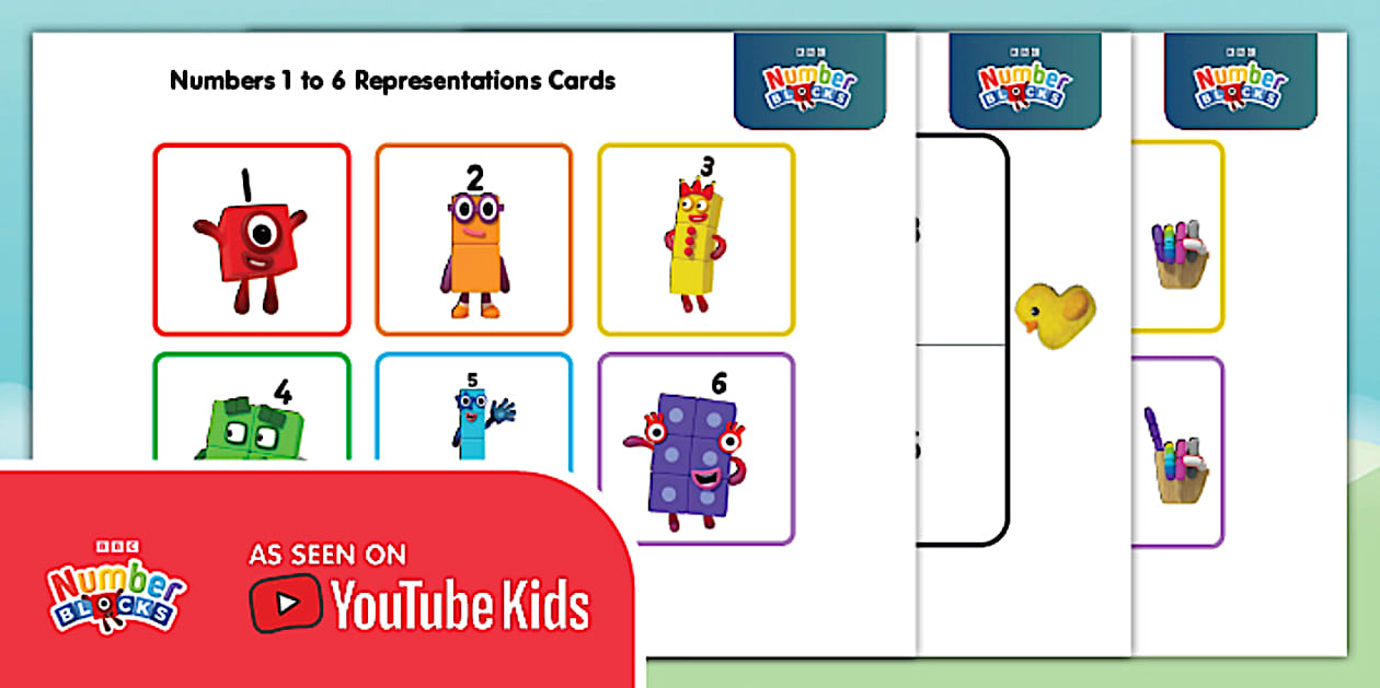 Numberblocks: Numbers 1 to 6 Representations Cards - Twinkl
