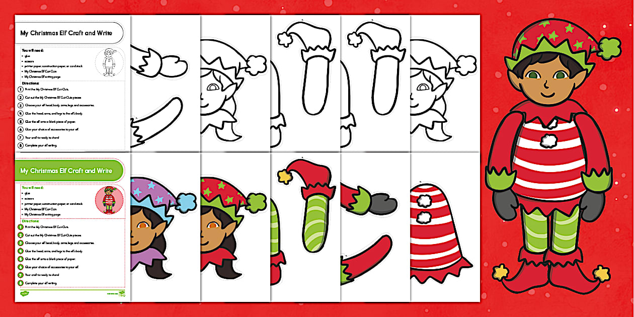 Christmas Elf Writing and Craft | Worksheets | Twinkl