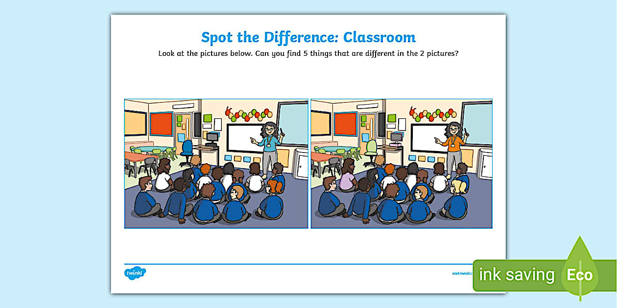 Spot the Difference Classroom (teacher made) - Twinkl