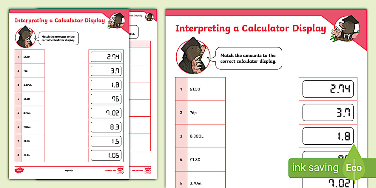 Interpreting a Calculator Display (teacher made) - Twinkl Interpreting a Calculator Display (teacher made) - Twinkl