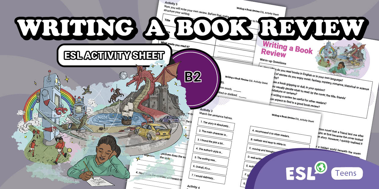 Book Review Activity Sheet for Teens