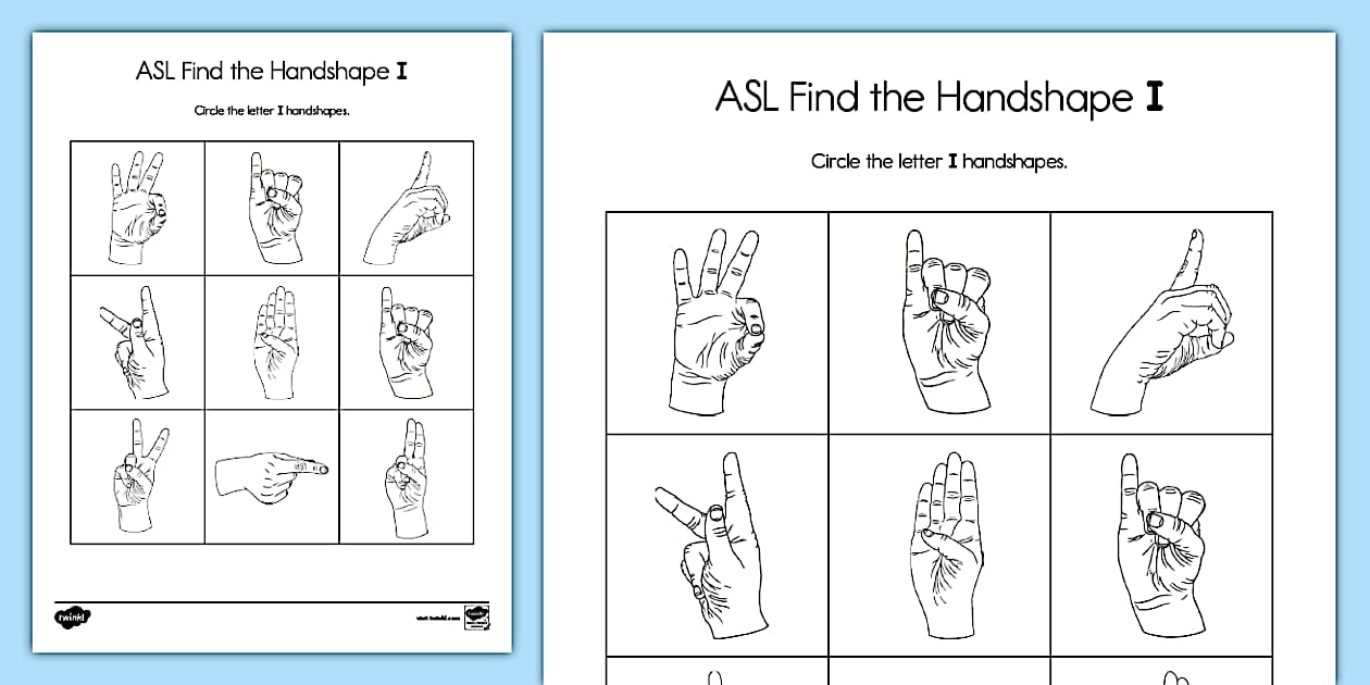 ASL Find the Handshape Letter I (teacher made) - Twinkl