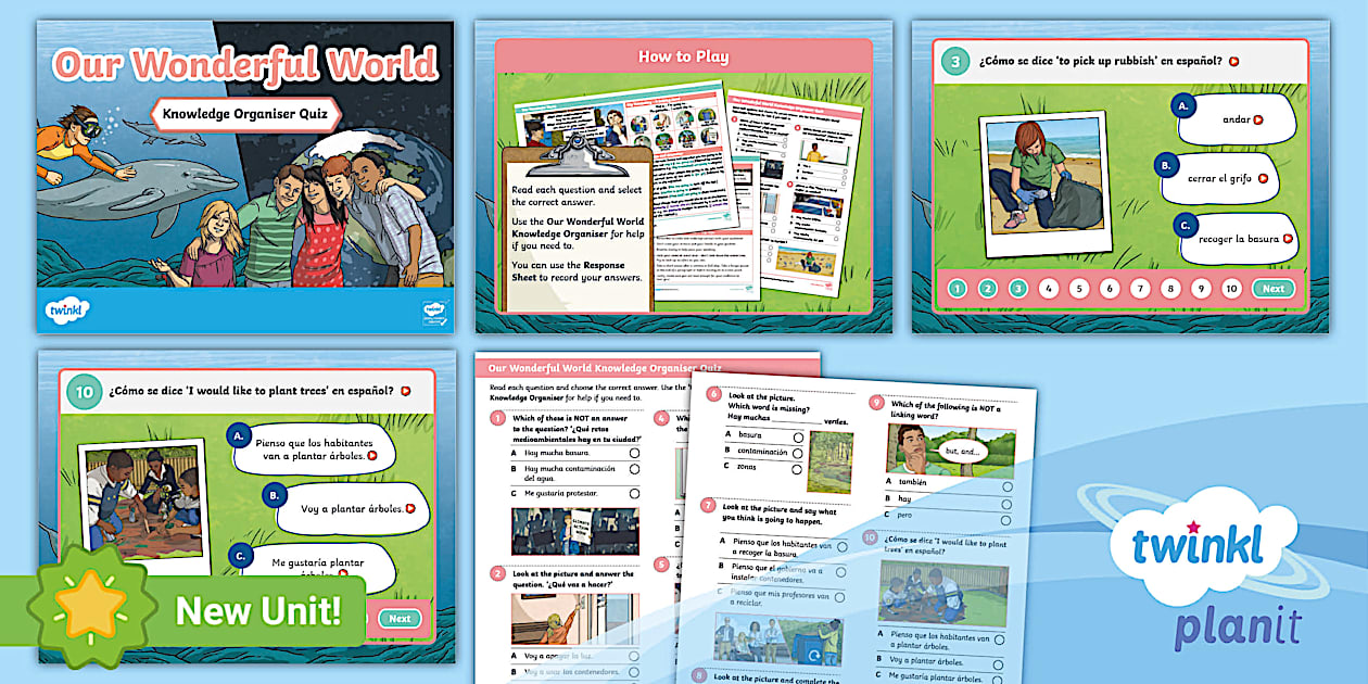 👉 Spanish: Our Wonderful World: Knowledge Organiser Quiz Pack