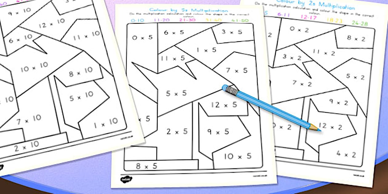 Colour by 2s, 5s, 10s Multiplication Pack (teacher made)