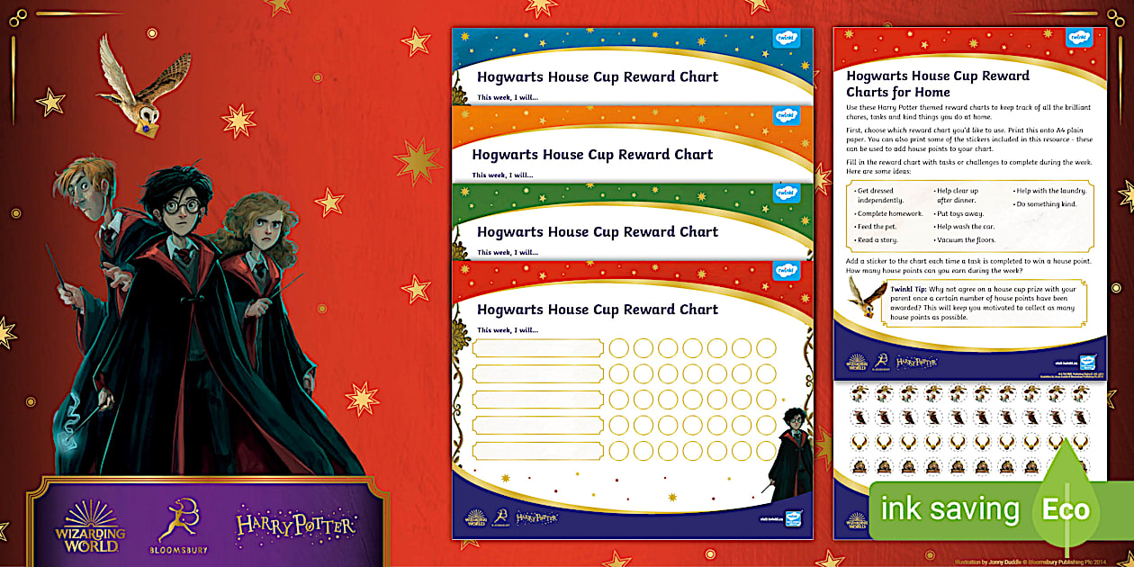 FREE! - Harry Potter: Hogwarts House Cup Reward Charts for Home