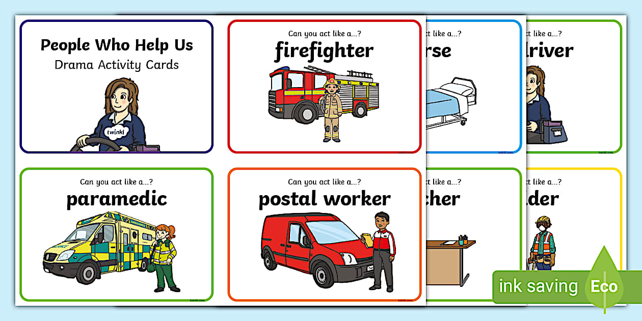 People Who Help Us Drama Challenge Cards