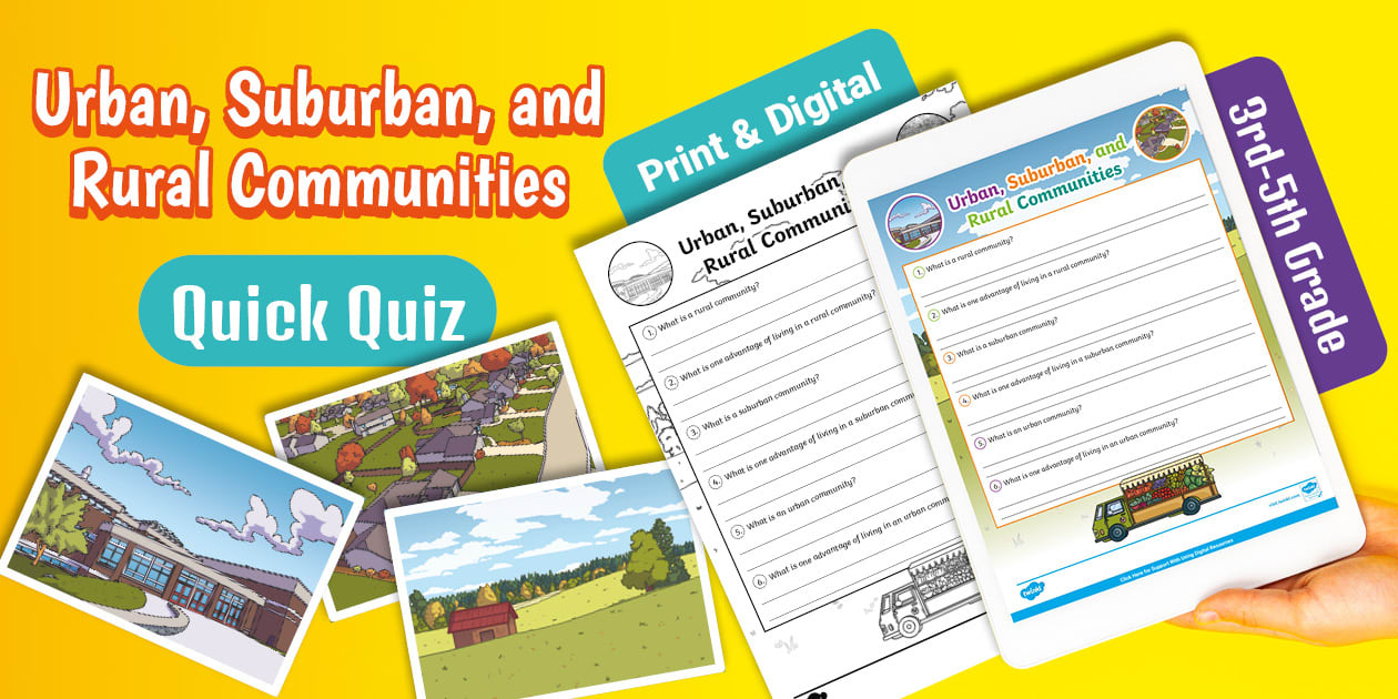 Urban, Suburban, and Rural Communities Quick Quiz - Twinkl