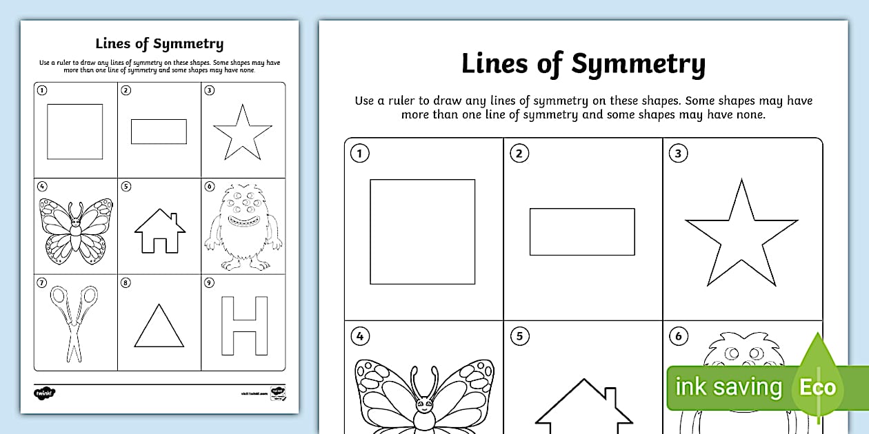 Lines of Symmetry Activity Sheet (teacher made) - Twinkl