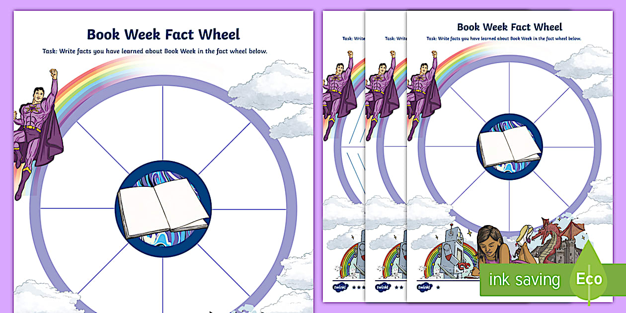 Book Week Fact Wheel Differentiated Worksheets - Twinkl