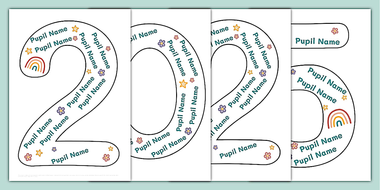 Editable Muted Rainbow Class of 2025 Name Posters - Twinkl