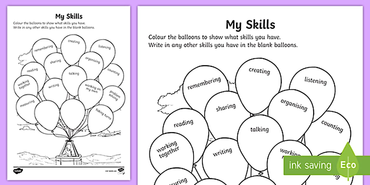 Skills and Qualities Worksheet | Teaching Resources - Twinkl