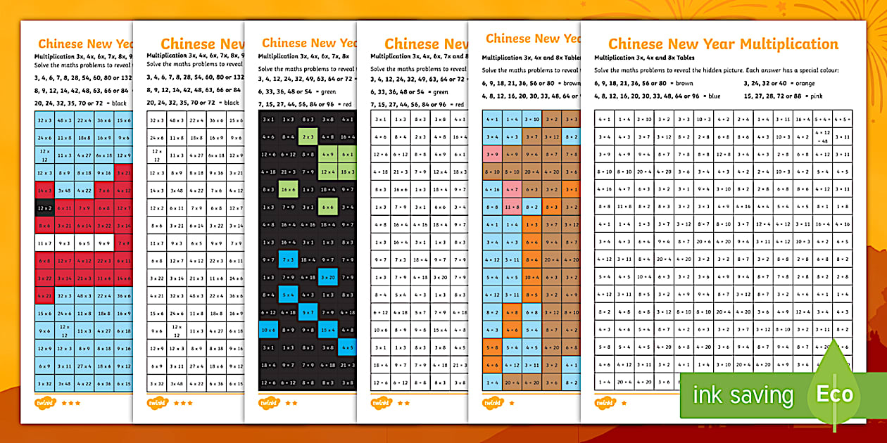 Middle Ability LKS2 Chinese New Year Multiplication Mosaic Differentiated