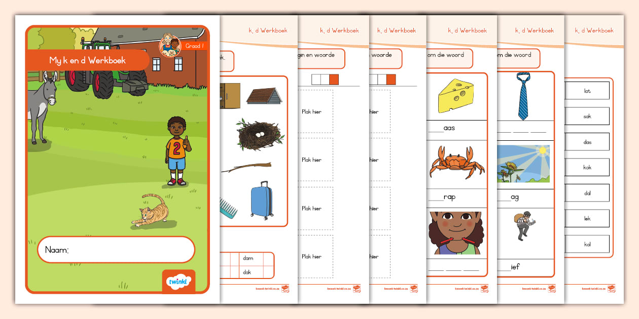 Graad 1 Klanke Werkboek k, d (teacher made) - Twinkl