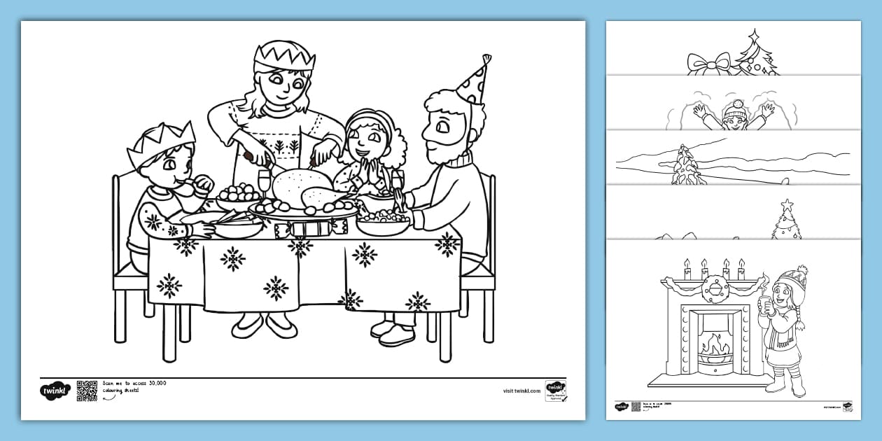 Winter Activities Coloring Pages (Teacher-Made) - Twinkl