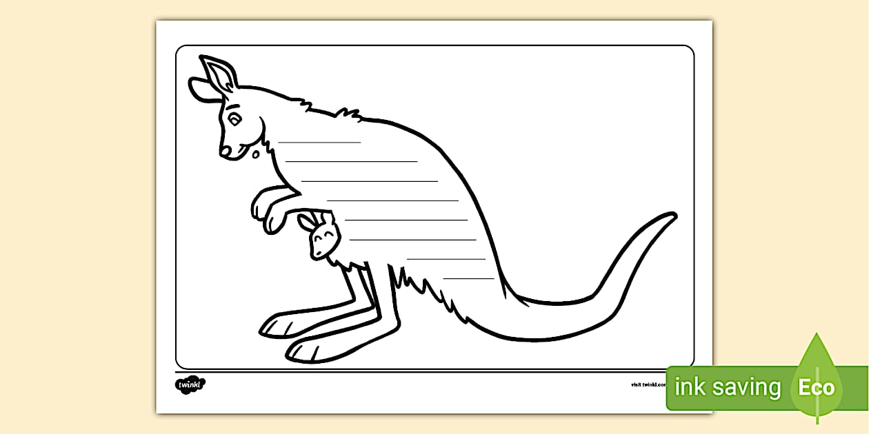 Kangaroo Writing Template (Hecho por educadores) - Twinkl