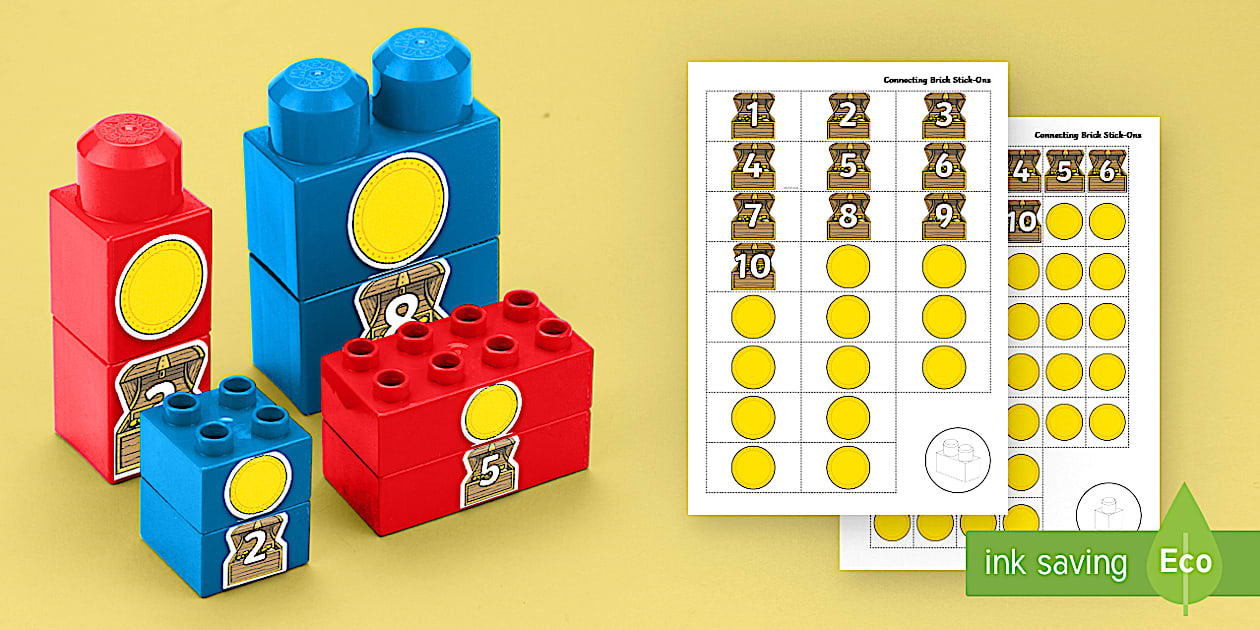 Pirate Treasure Counting Connecting Bricks Game - Twinkl