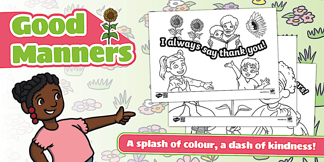 Foundation Phase Life Skills - Good Manners Colouring Sheets