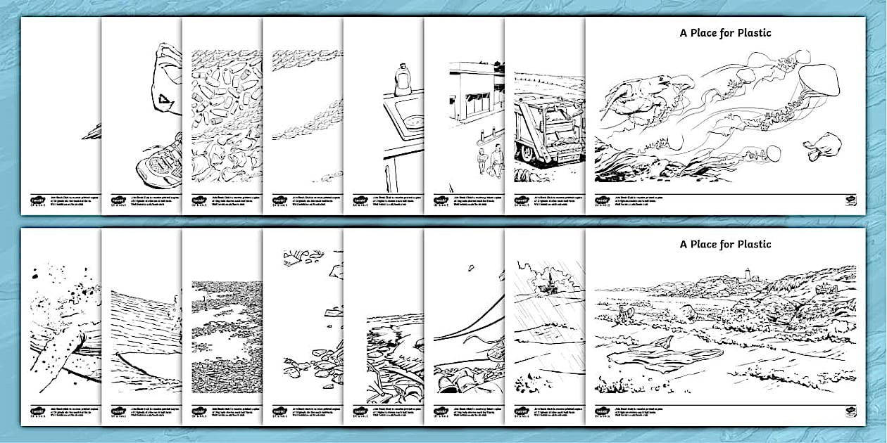 Ocean Pollution KS2 Colouring Pages (from 'A Place for Plastic')
