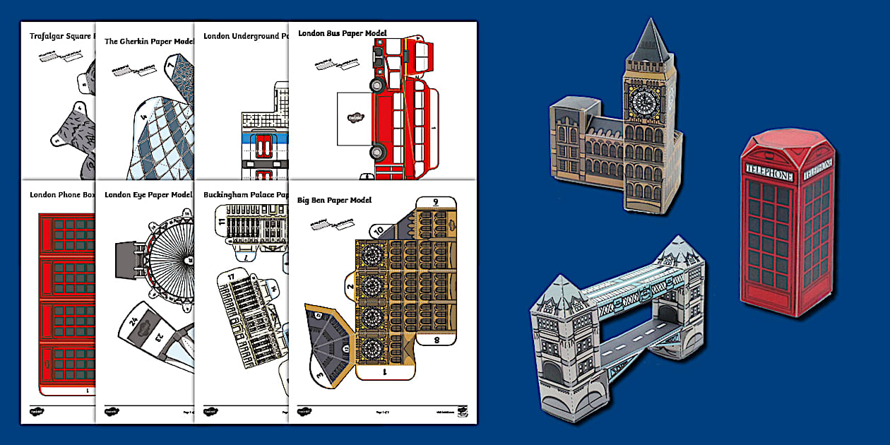 London Landmarks Paper Models Craft Pack (teacher made)