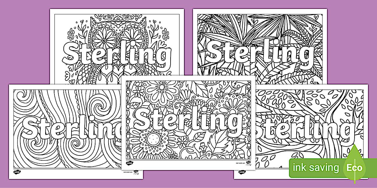Sterling Mindfulness Name Colouring Activity | Twinkl | KS1