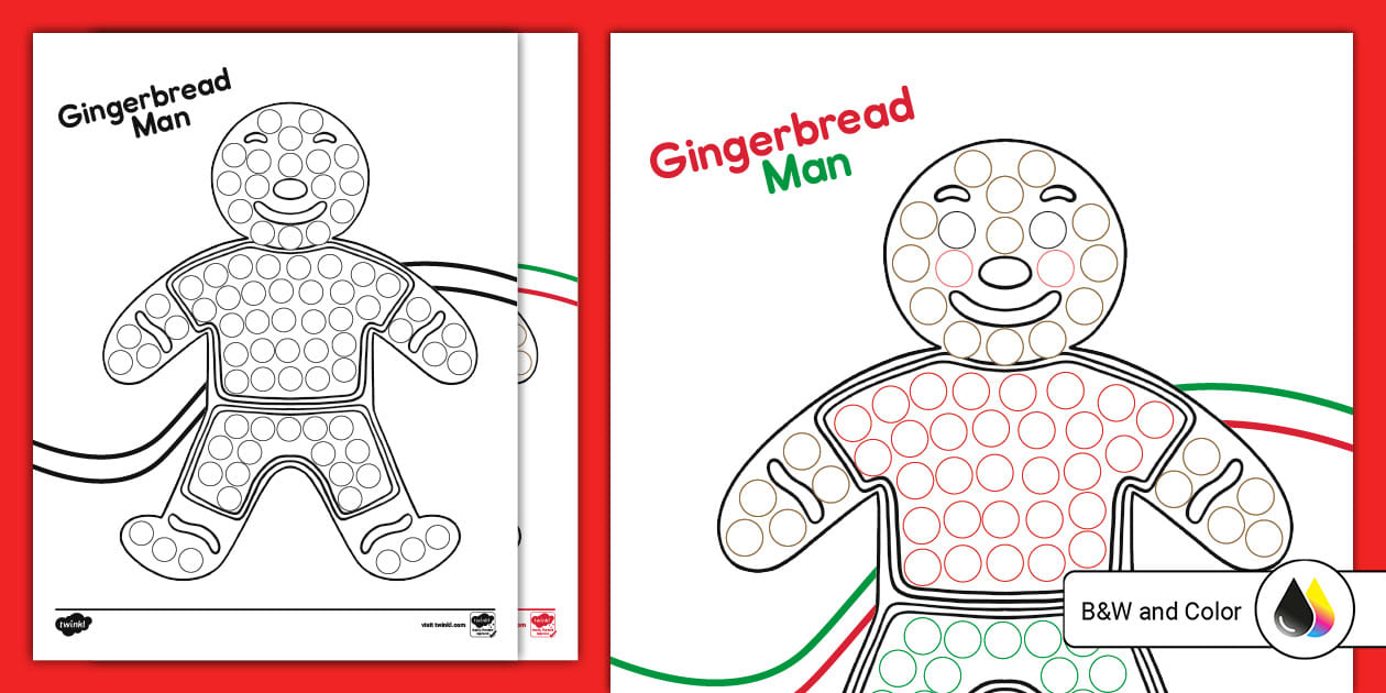 Gingerbread Man Dot Marker Craft (teacher made) - Twinkl