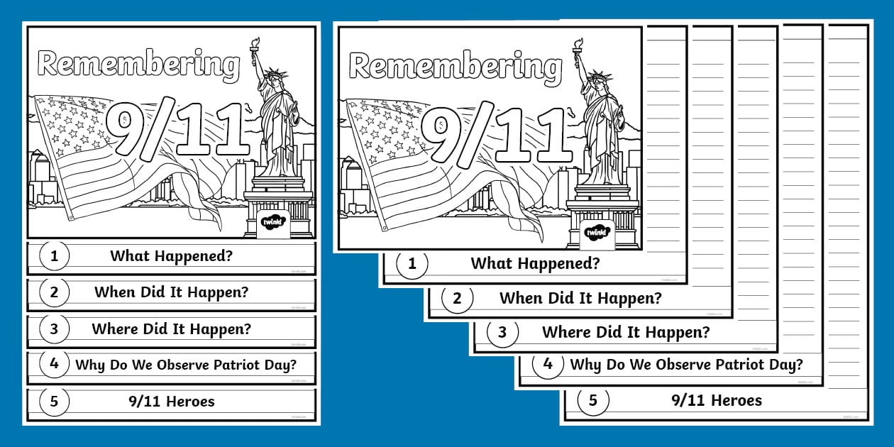 Patriot Day Remembering 9/11 Flipbook (Hecho por educadores)