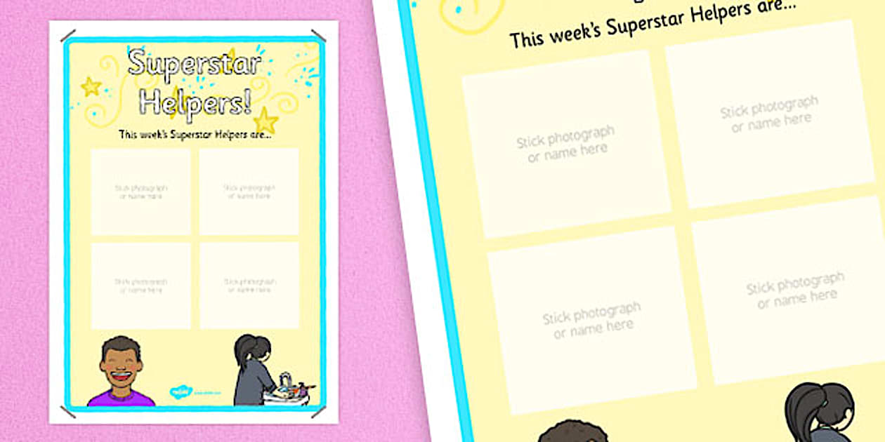 Editable Superstar Helpers Display Poster (teacher made)