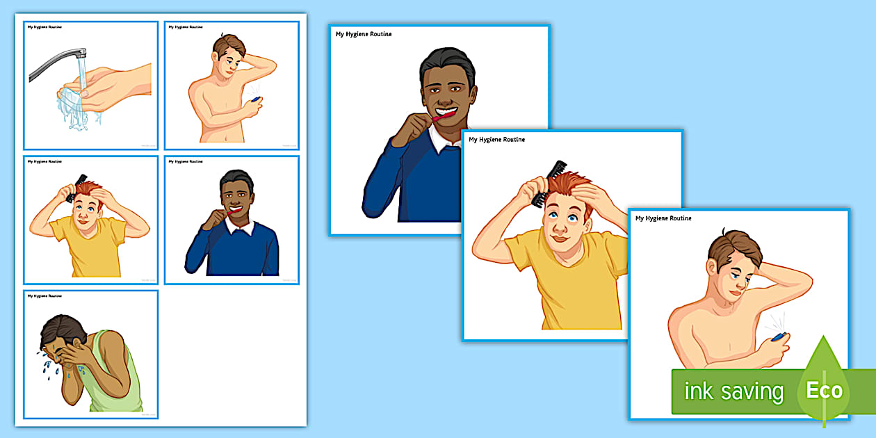 Editable Hygiene Routine Board Information Cards - Twinkl