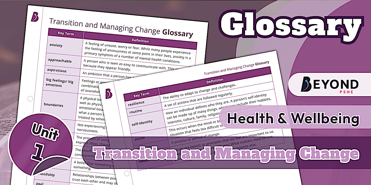 Year 7 Transition & Managing Change Glossary