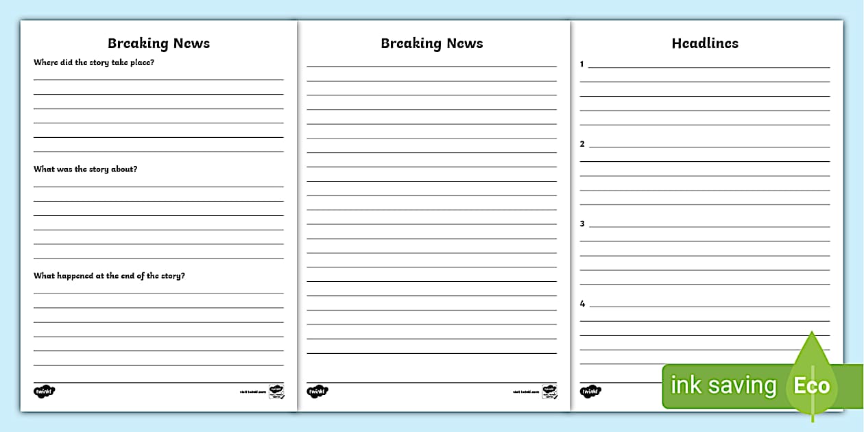 Cursive Breaking News Writing Frame (teacher made) - Twinkl