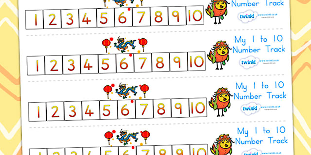 Chinese New Year Number Track 1-10 (teacher made) - Twinkl