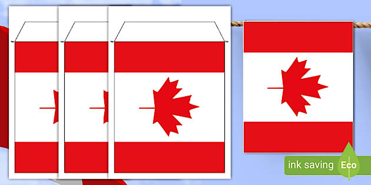 Canada Flag Display Bunting (teacher made) - Twinkl