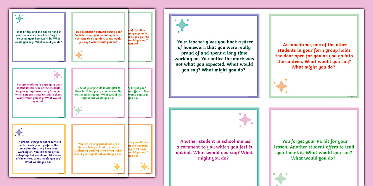 Social Skills in School Discussion Cards (teacher made)