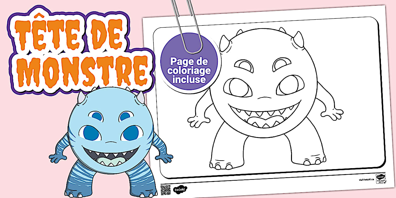 * NEW * Coloriage : Tête de Monstre