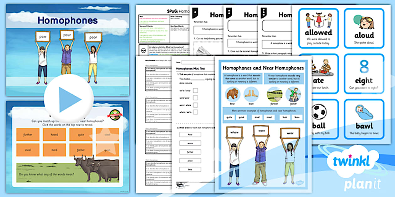 Homophones Lesson Plan - 2nd Grade English (Teacher-Made)