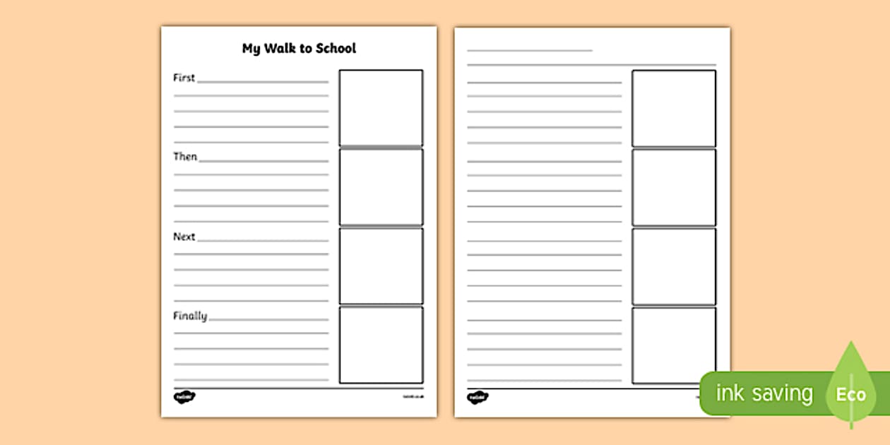 Let's all Walk to School Recount Writing Frames - Twinkl