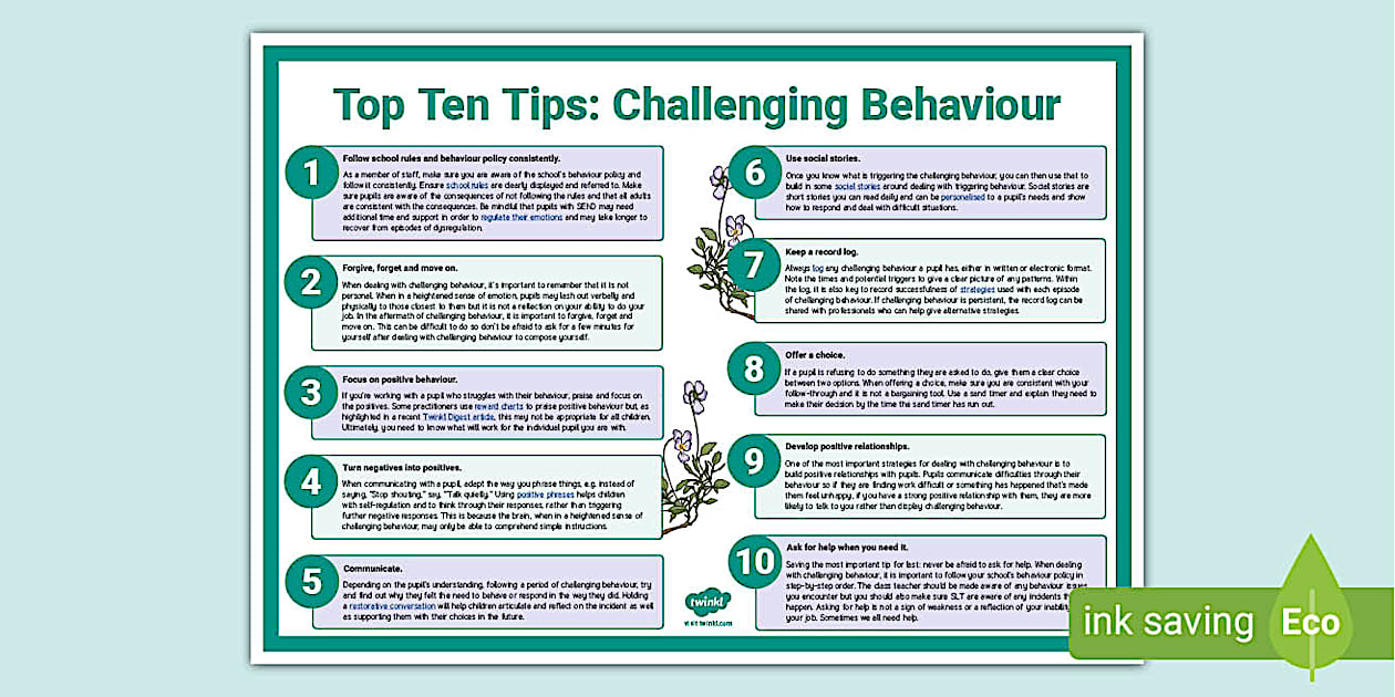 Managing Challenging Behaviour: Tips for Parents - Twinkl