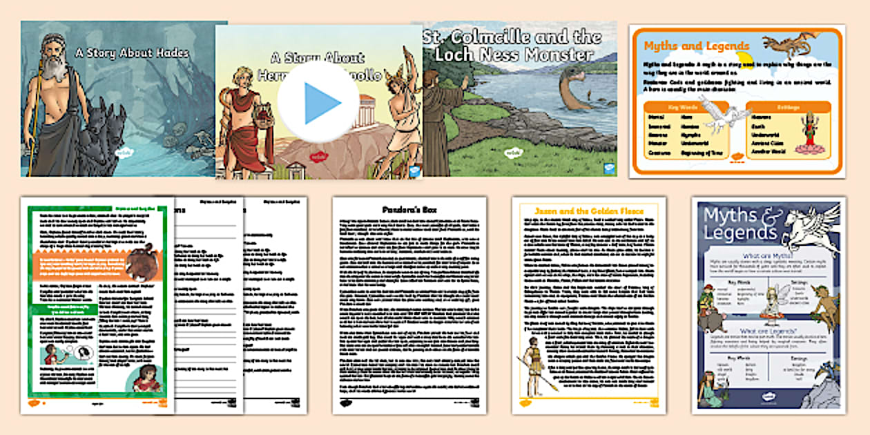 KS2 Features of a Myth & Features of a Legend Resource Pack