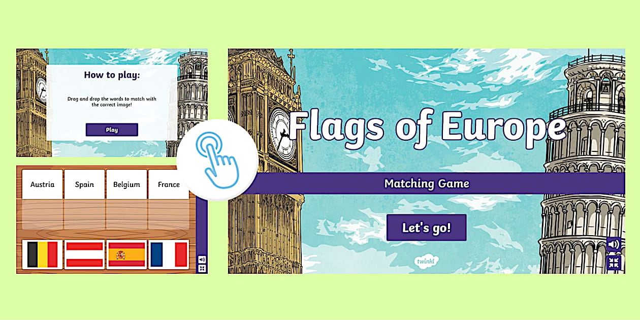 Flags of Europe Interactive Matching Game (teacher made)